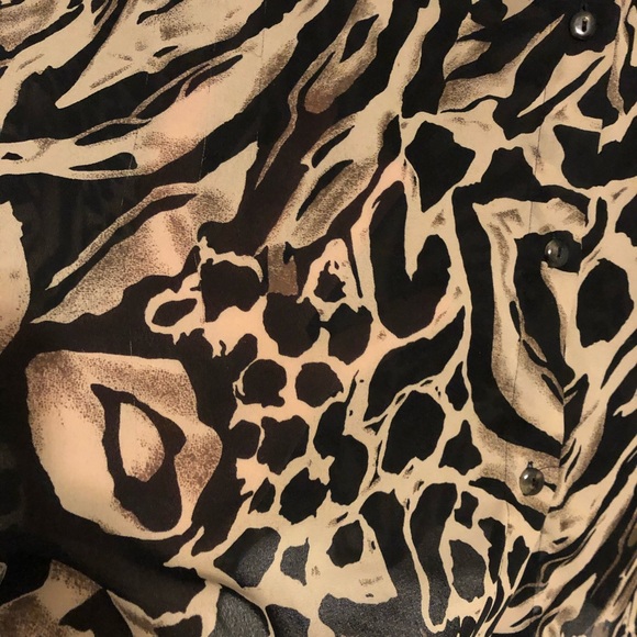 Jacque & Koko | Tops | Jacque Koko Animal Print Sheer Buttonup 2628 ...